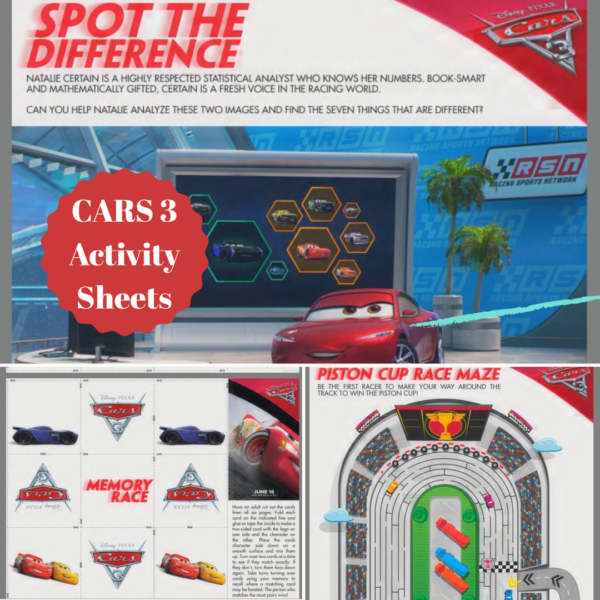 CARS 3 New Trailer & Activity Sheets! - Mom the Magnificent
