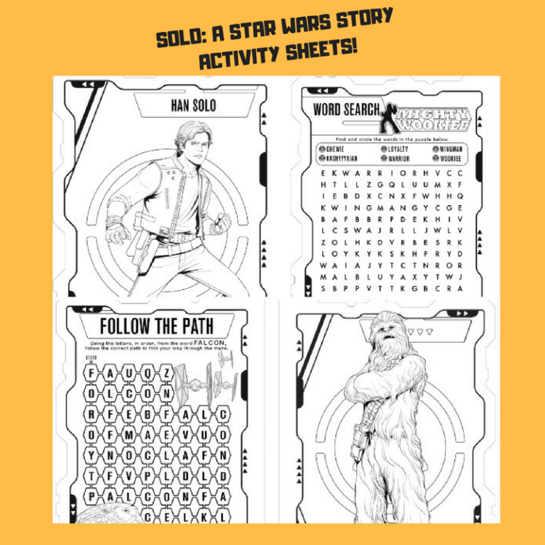 SOLO: A STAR WARS STORY ~ Activity Sheets! - Mom the Magnificent